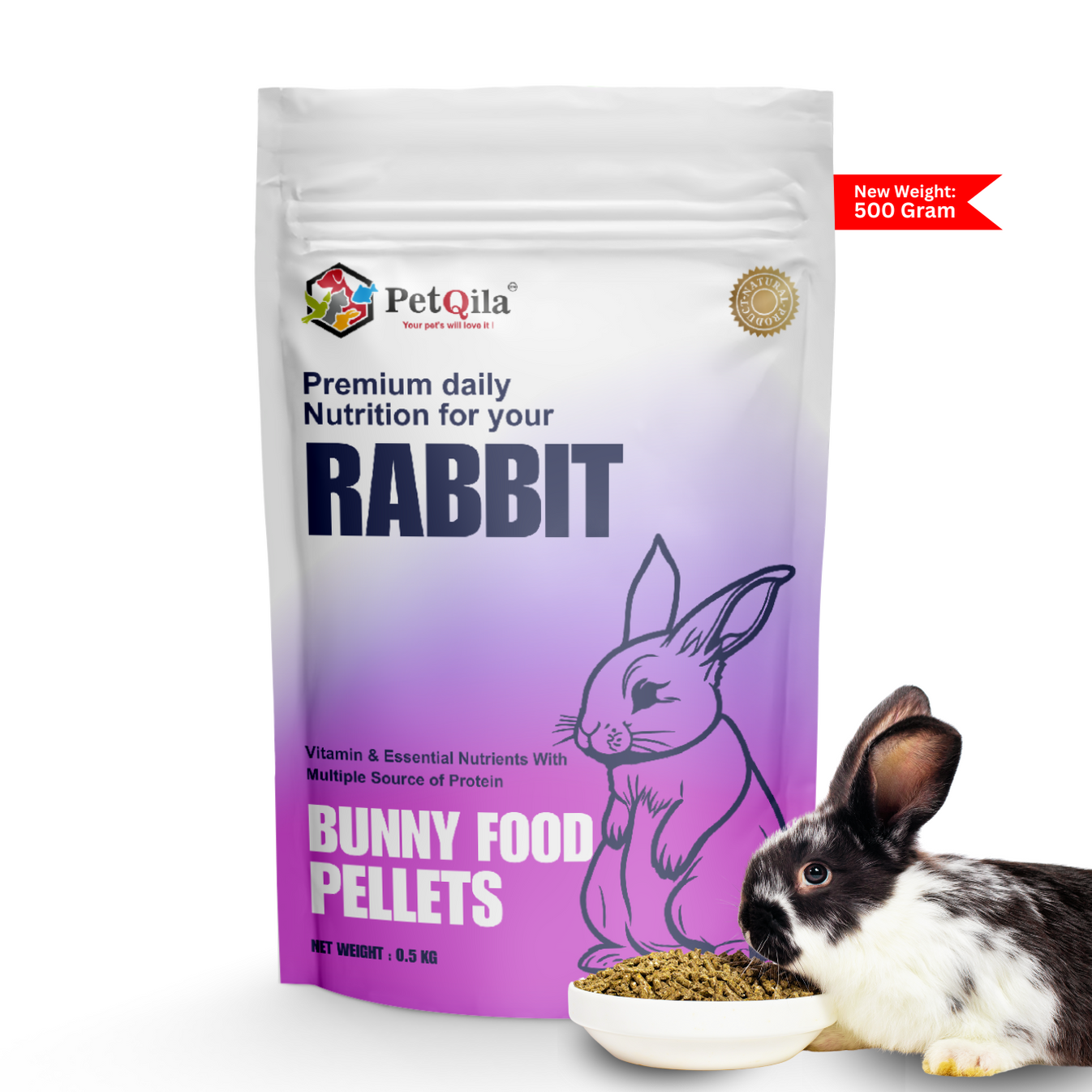 Rabbit food pellets with quality ingredients available in pouch nearby ...